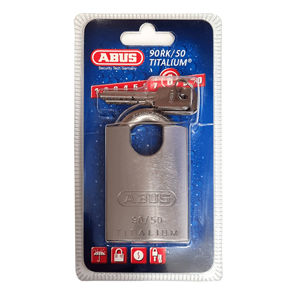 ABUS 90RK/50 TITALIUM Padlock marine grade corrosion resistance