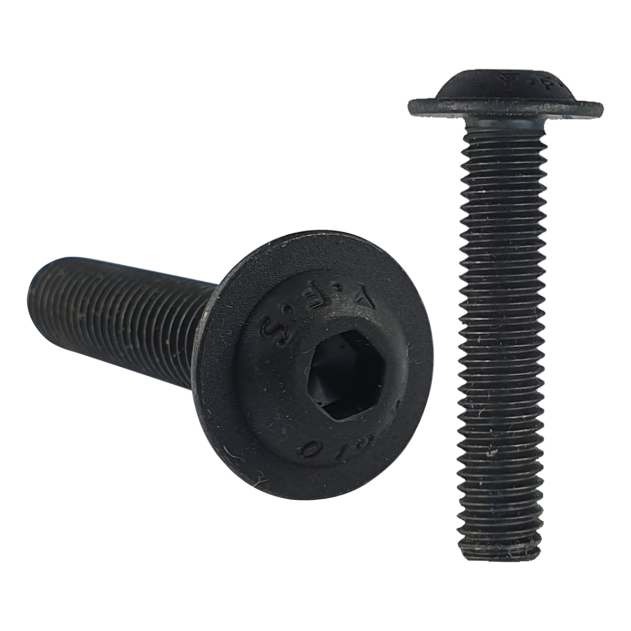 M6 x 20mm Flanged Socket Button Head Screws, self-colour grade 10.9