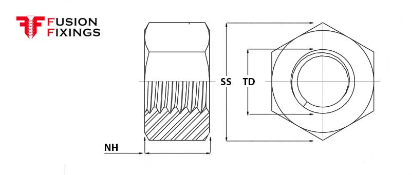 M5 Hex Nut, Metric Coarse A2 Stainless Steel Hex Full Nut, DIN 934