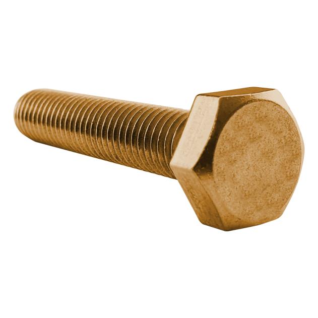 M5 x 12mm Solid brass hex set screw (Fully Threaded Bolt) DIN 933