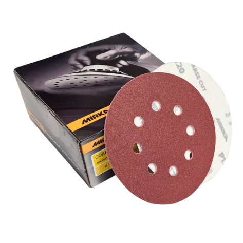 Mirka Coarse Cut Sanding Disc 125mm 8H P100 Grit Box of 50