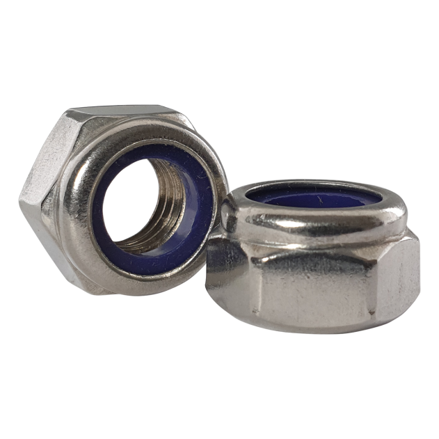 M18 Nyloc Nut, Nylon Lock Nuts, T Type, A2 stainless steel DIN 985