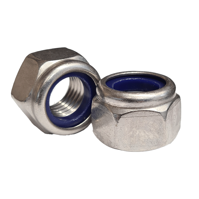 M8 Nyloc Nut, nylon lock nuts, P-Type, A2 stainless steel DIN 982