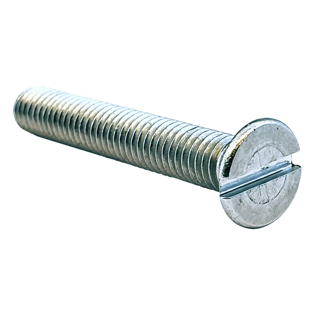 M10 x 40mm Slot CSK Machine Screw Bright Zinc Plated DIN 963
