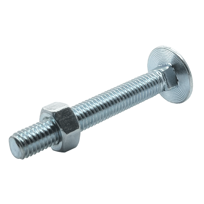 M20 x 200mm Coach bolt (Carriage Bolt) BZP 4.8 mild steel DIN 603