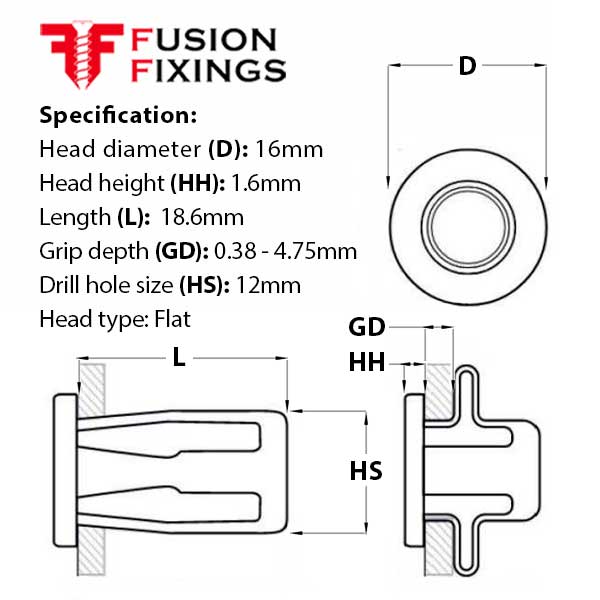 M6 Spyder Insert Nut (Jack), Metric BZP Steel - Bulk Discounts